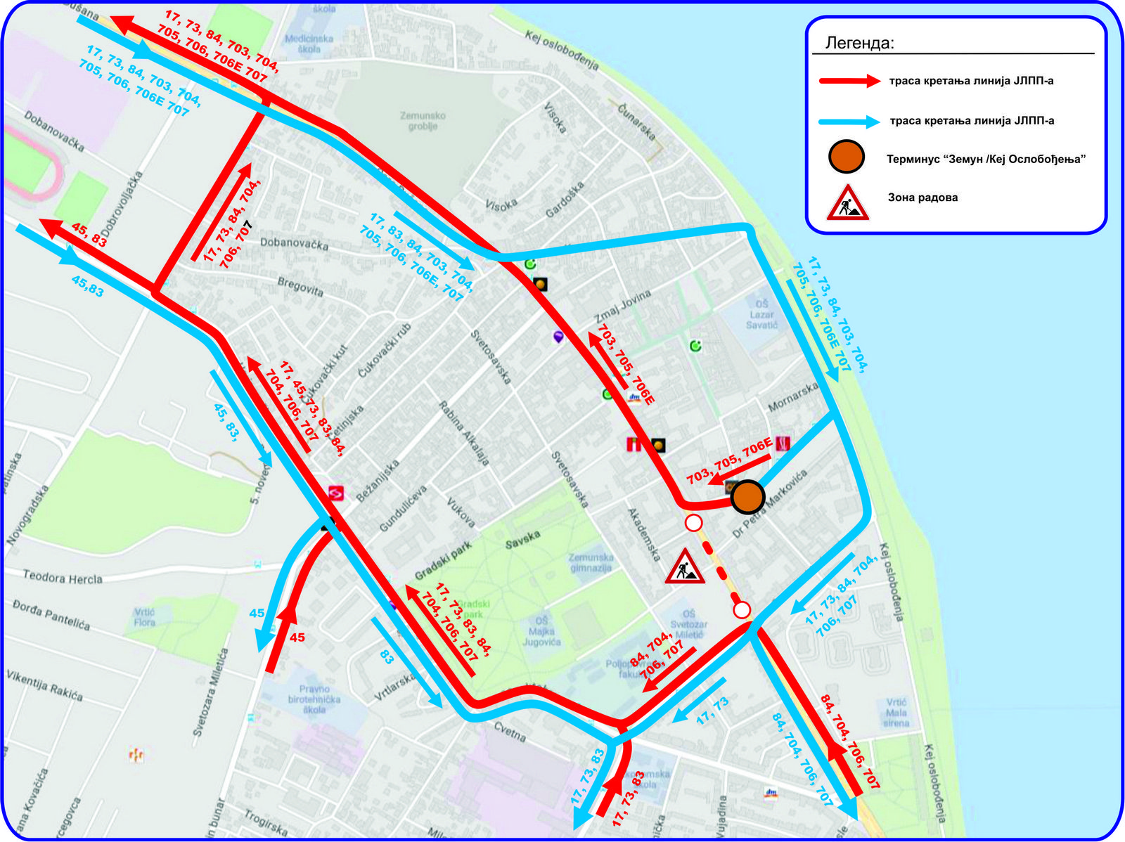 Radovi u Glavnoj: Sve izmene u javnom prevoz + MAPA